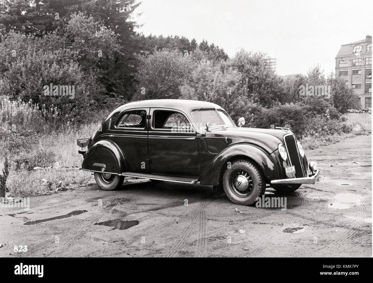 The Volvo PV36, a 1936 police car model, known for its unique design ...