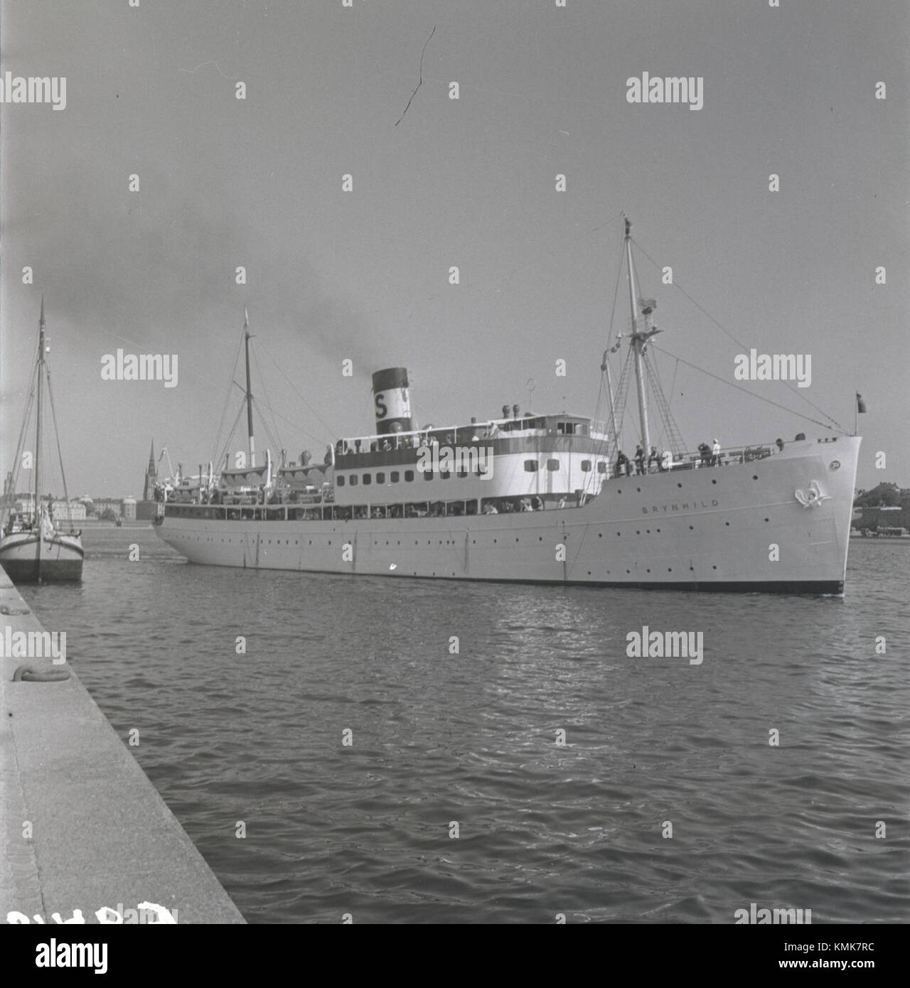 A photograph of the SS Brynhild, a Swedish passenger ship built in 1914 ...