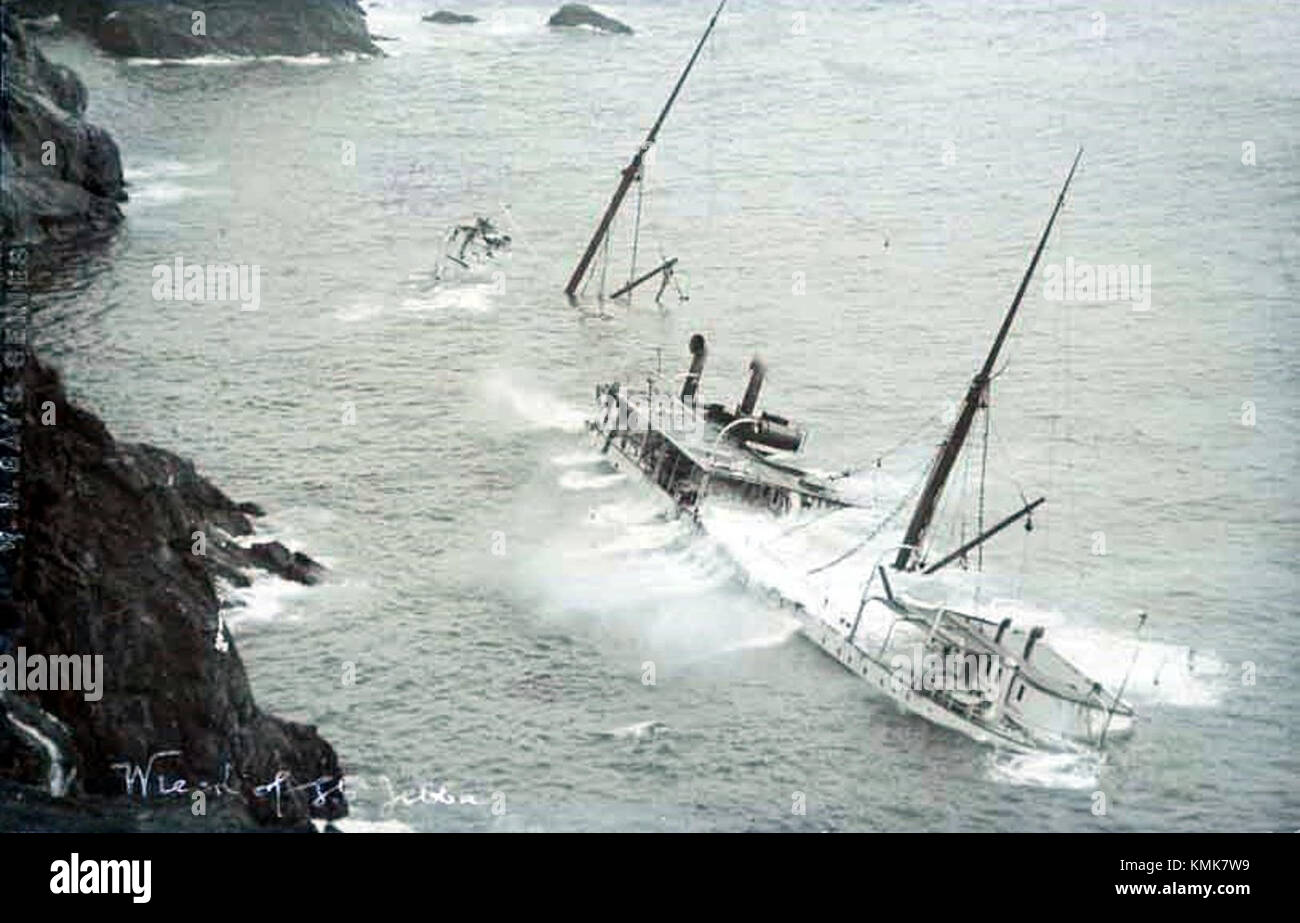 A postcard from 1907 featuring the S.S. Jebba, a British steamship that ...