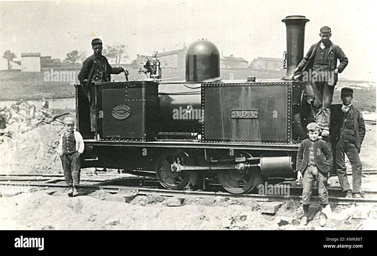 The 0-4-0 T steam locomotive 'ADA' built by W. Bagnall is a small tank ...