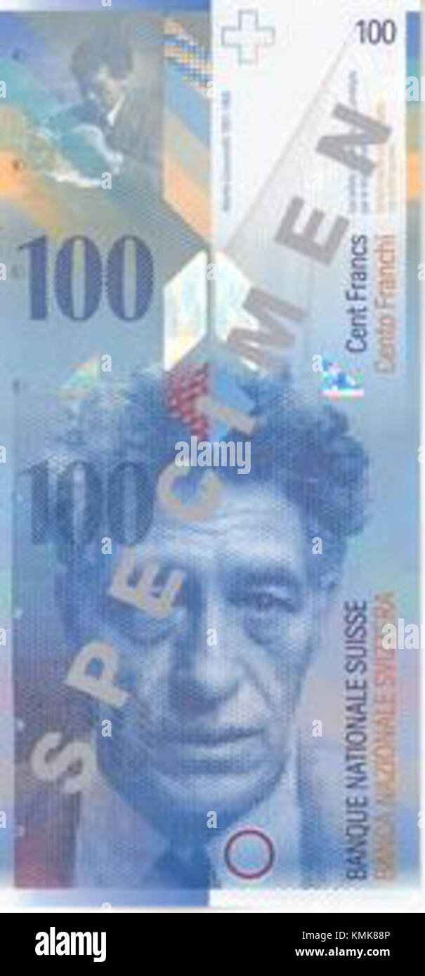 CHF100 8 front is a banknote design featuring intricate details and ...