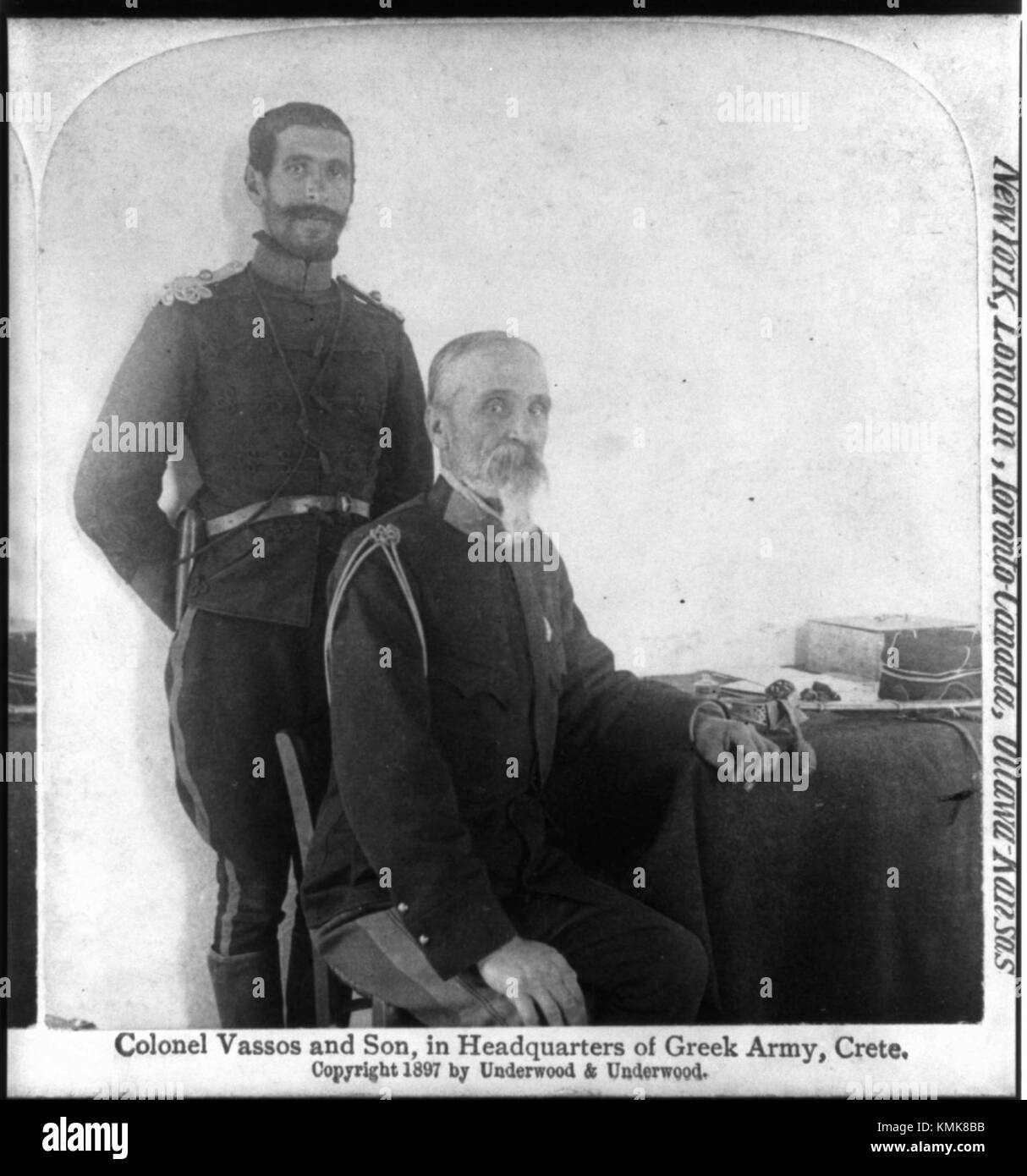 Timoleon Vassos and son, Crete 1897 Stock Photo - Alamy