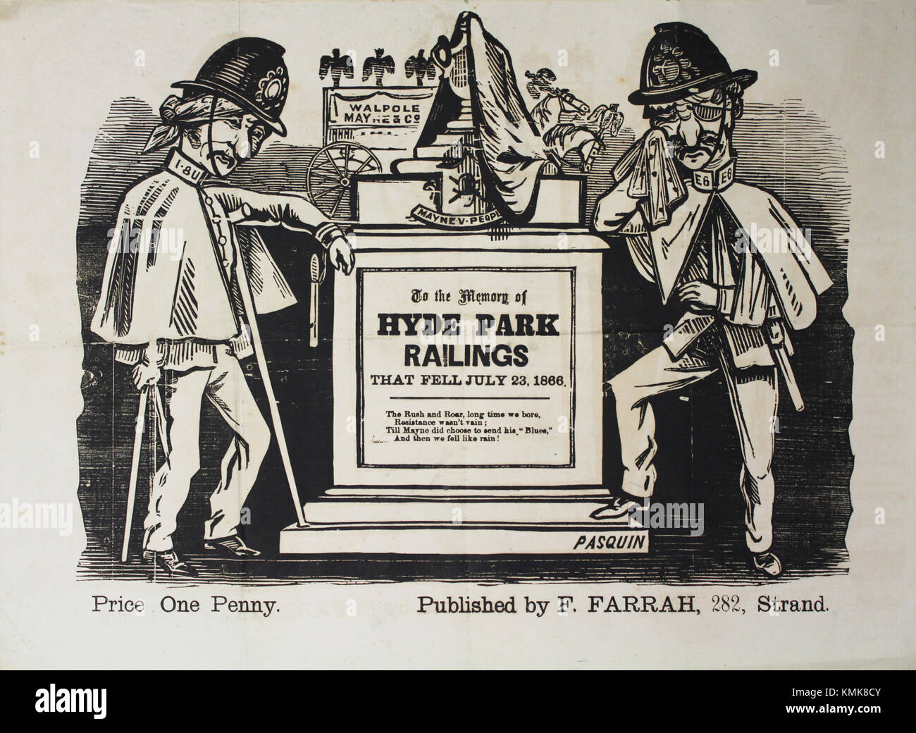 A commemorative piece honoring the Hyde Park Railings installed in 1866 ...