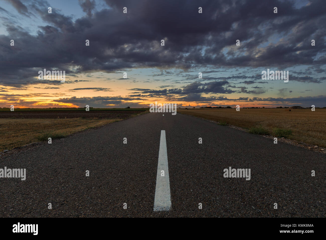 Straight road to nowhere, just follow the line Stock Photo - Alamy