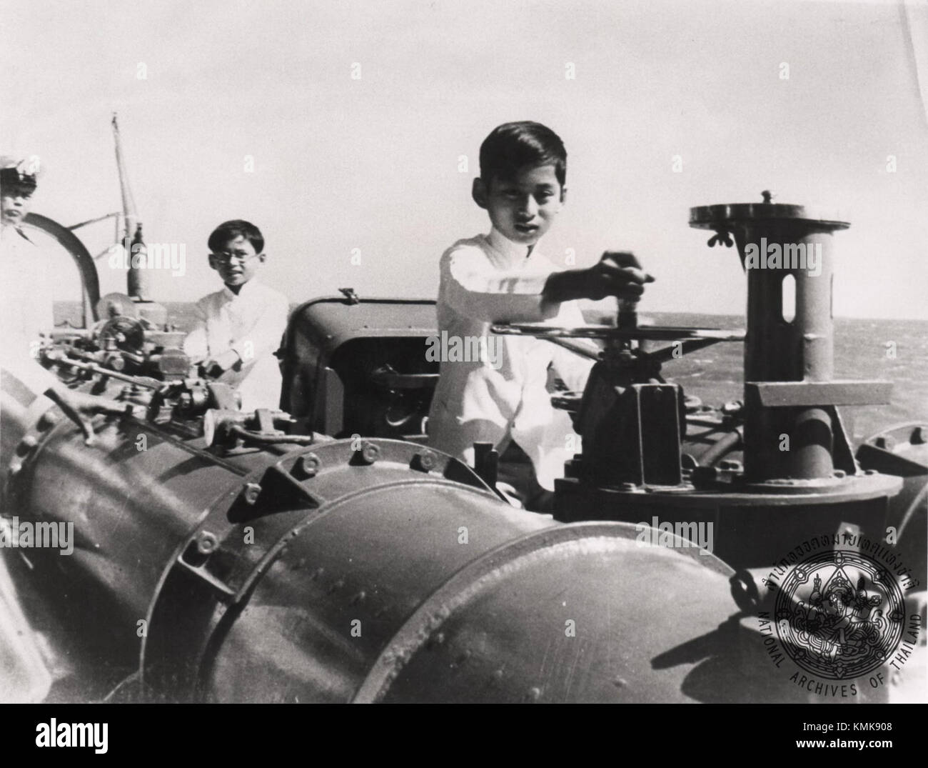 A historic photograph of Ananda Mahidol and Bhumibol Adulyadej, both ...