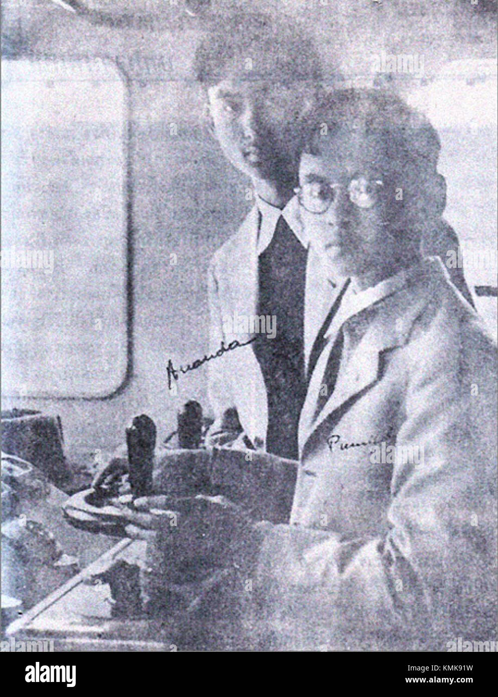 A photograph capturing King Ananda Mahidol (Rama VIII) and his younger ...