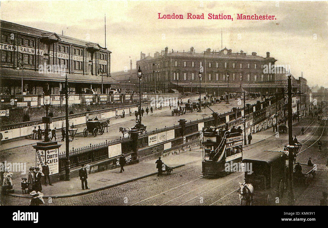 An old postcard showing Manchester's London Road Station, an iconic ...