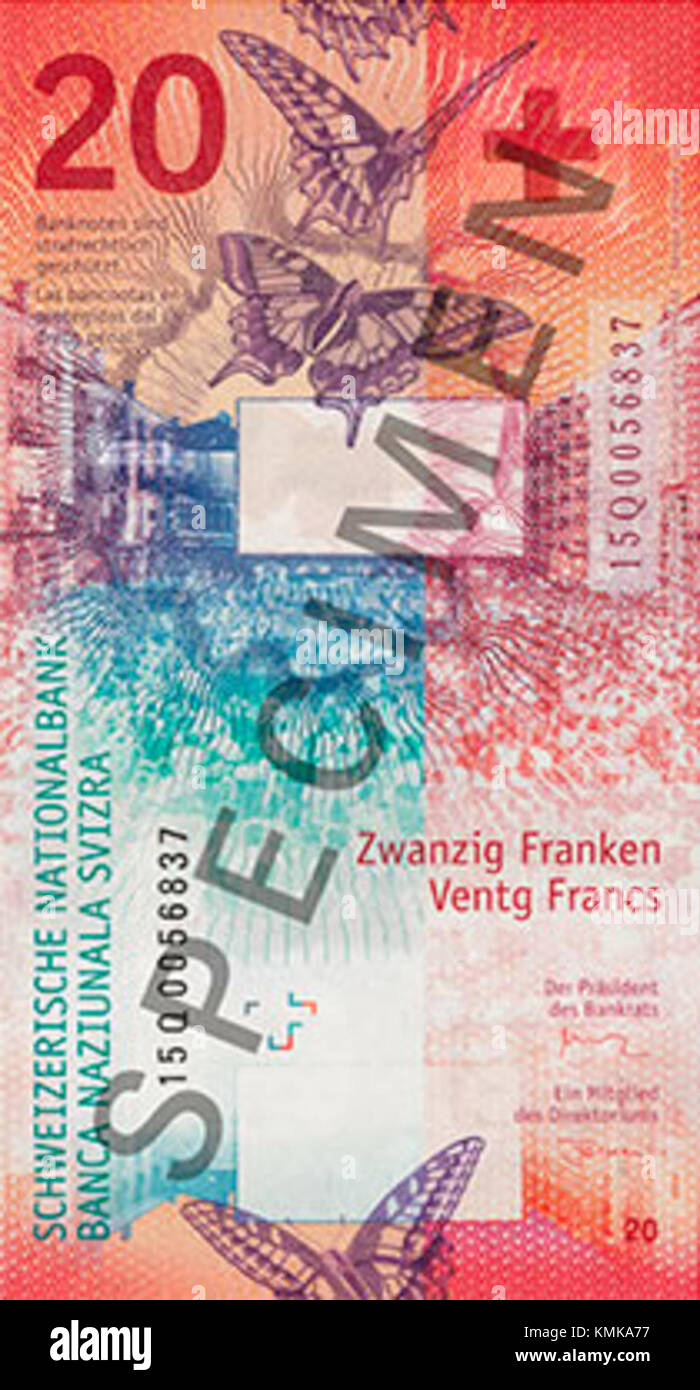 The CHF 20 9 back refers to a specific Swiss currency note, showcasing ...