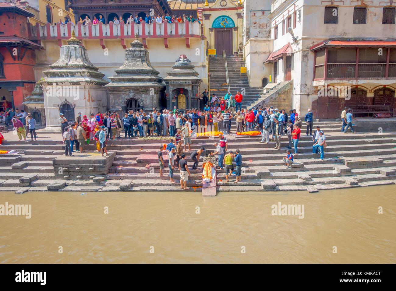 KATHMANDU, NEPAL OCTOBER 15, 2017: Religious burning ritual at ...