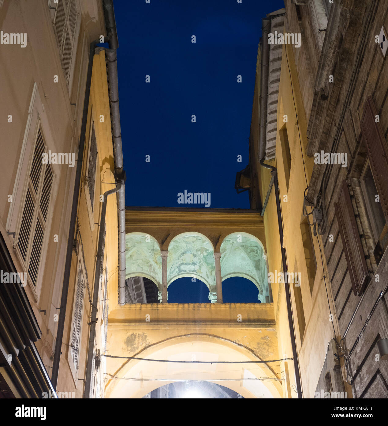 Fermo (Marches, Italy): historic building along a typical street at ...