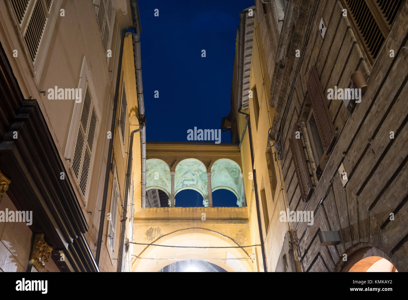 Fermo (Marches, Italy): historic building along a typical street at ...
