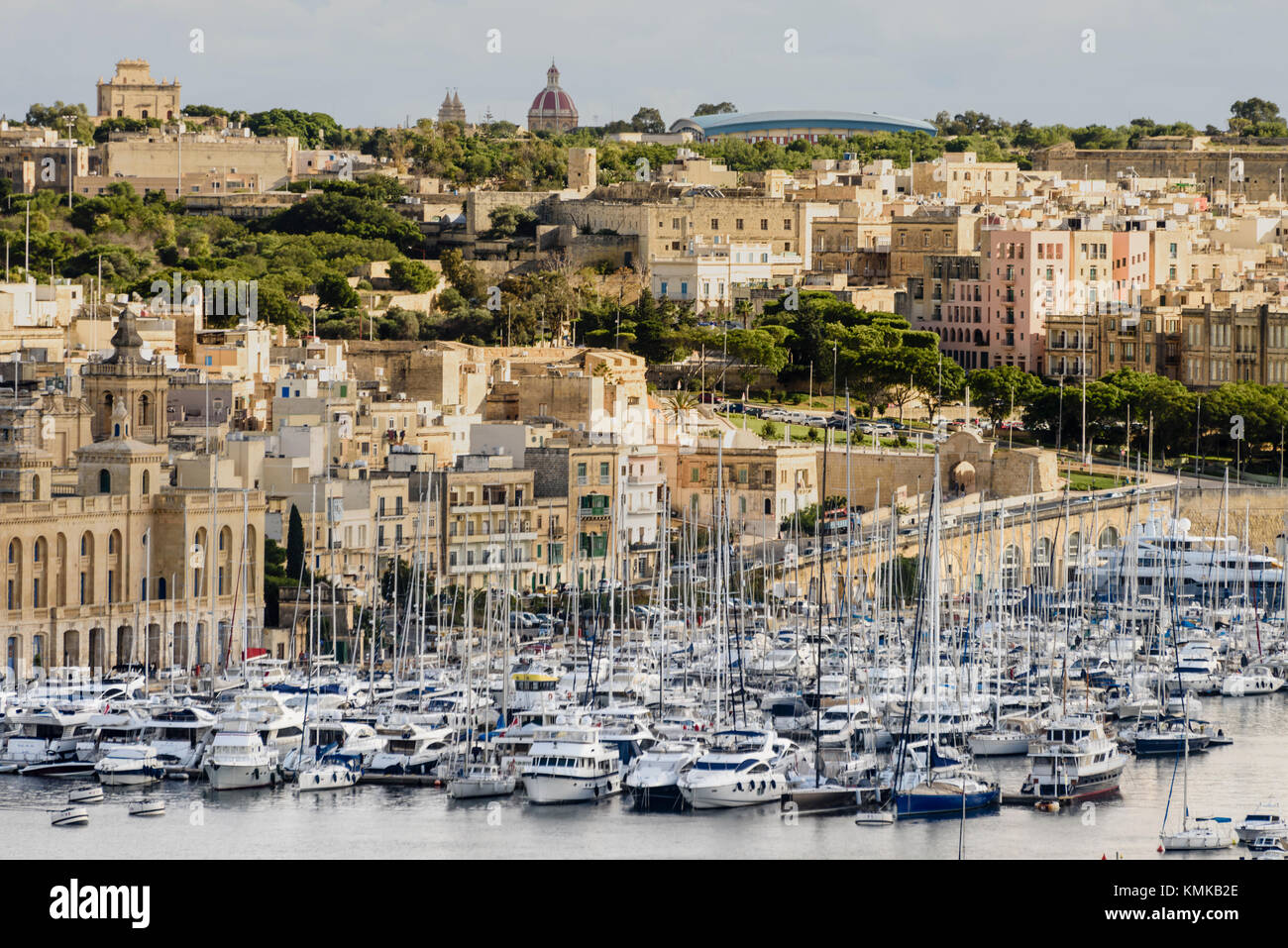Yachts of all sizes berthed in one of the marinas in Valletta, Malta ...