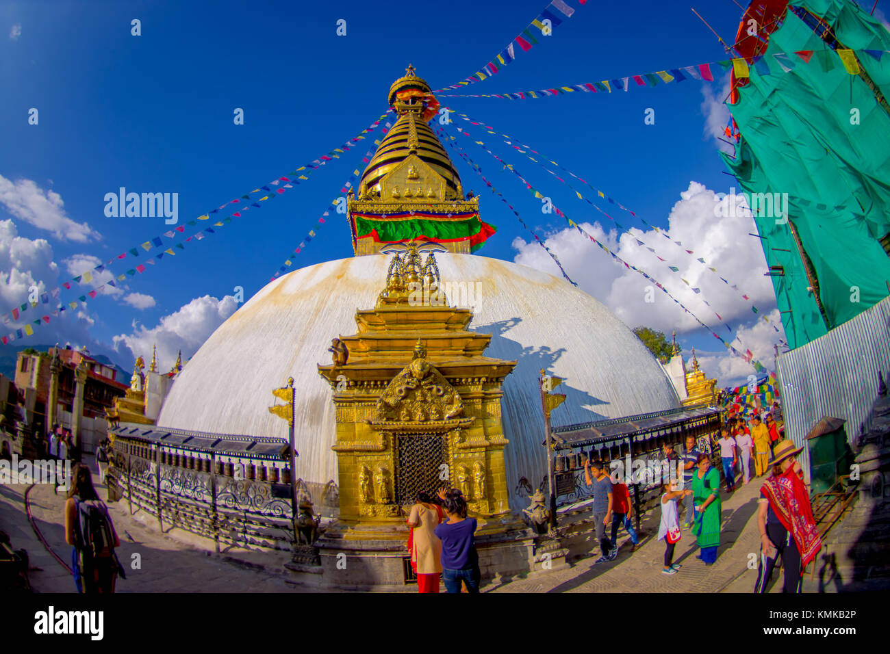 KATHMANDU, NEPAL OCTOBER 15, 2017: Unidentified people walking close to ...
