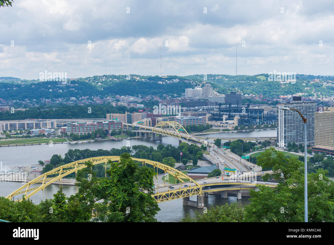 Skyline of Pittsburgh, Pennsylvania from Mount Washington Stock Photo ...