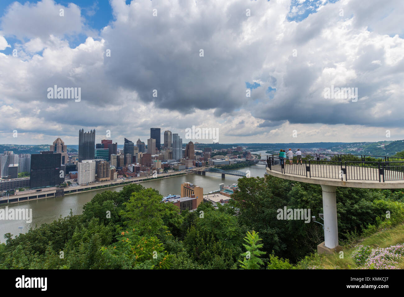 Skyline of Pittsburgh, Pennsylvania from Mount Washington Stock Photo ...