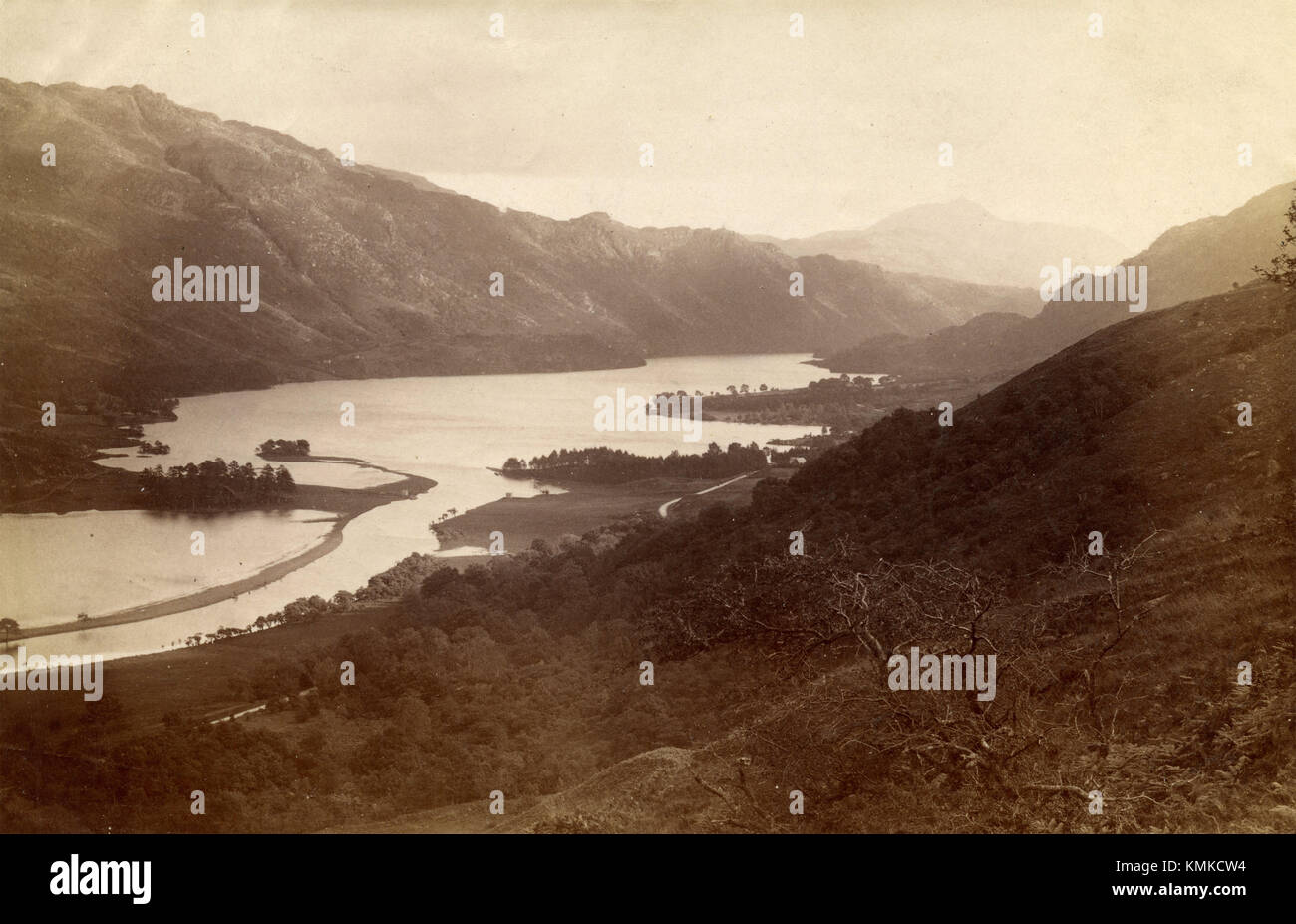 Loch and Ben Lomond from Ardlui, Scotland 1880s Stock Photo - Alamy