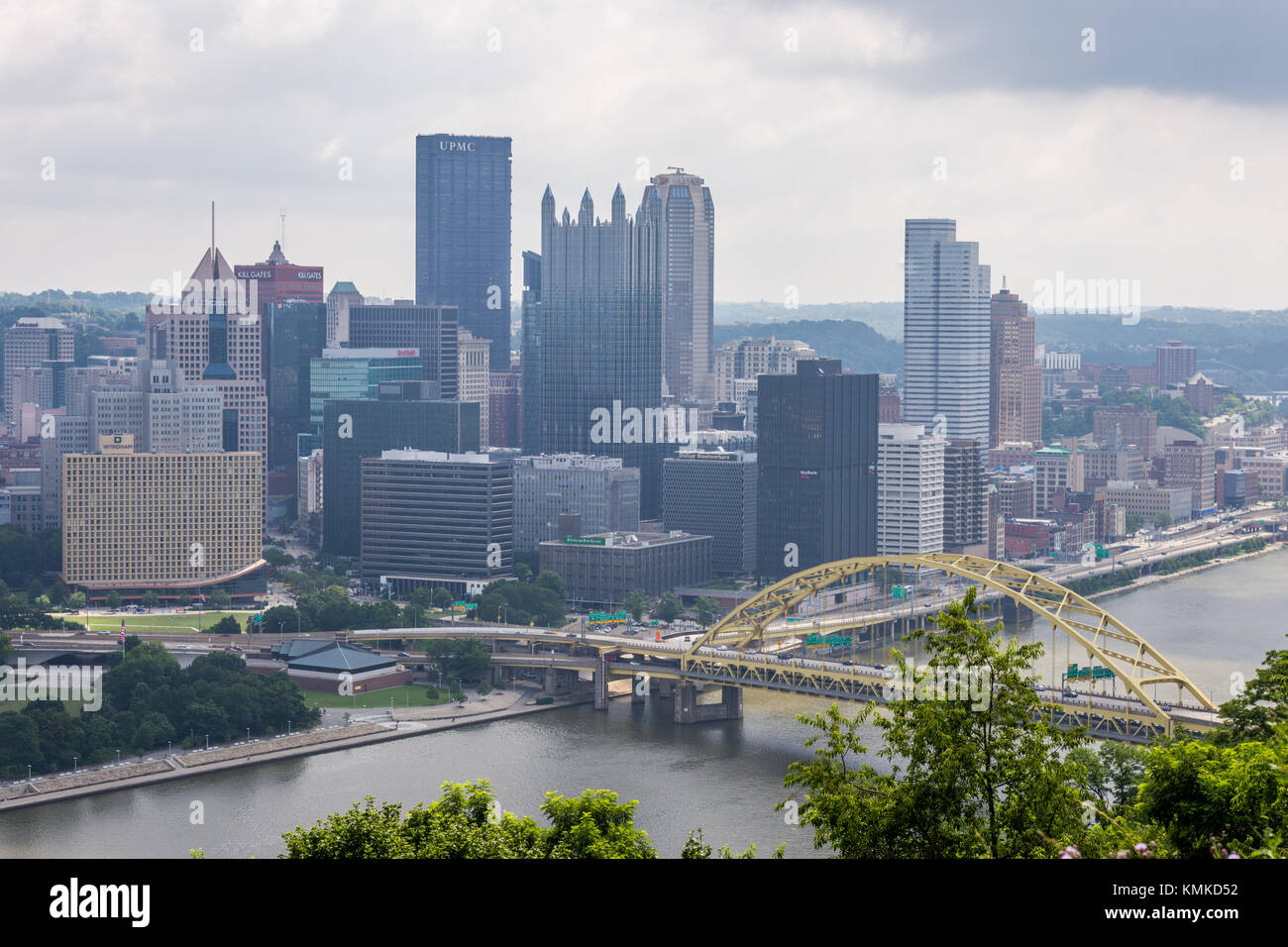 Skyline of Pittsburgh, Pennsylvania from Mount Washington Stock Photo ...