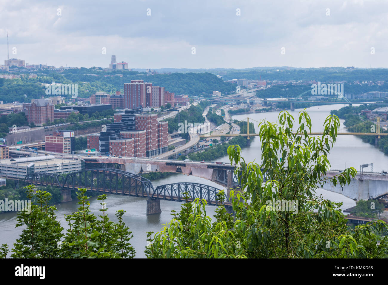 Skyline of Pittsburgh, Pennsylvania from Mount Washington Stock Photo ...