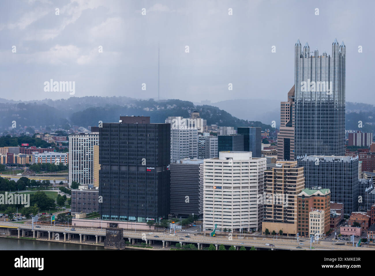 Skyline of Pittsburgh, Pennsylvania from Mount Washington Stock Photo ...