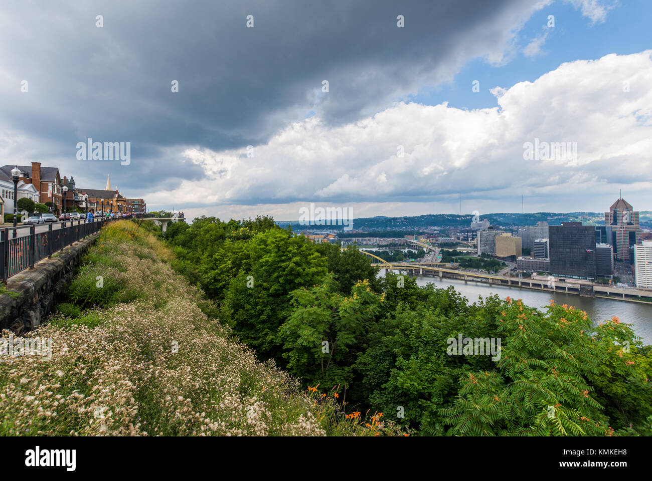 Skyline of Pittsburgh, Pennsylvania from Mount Washington Stock Photo ...