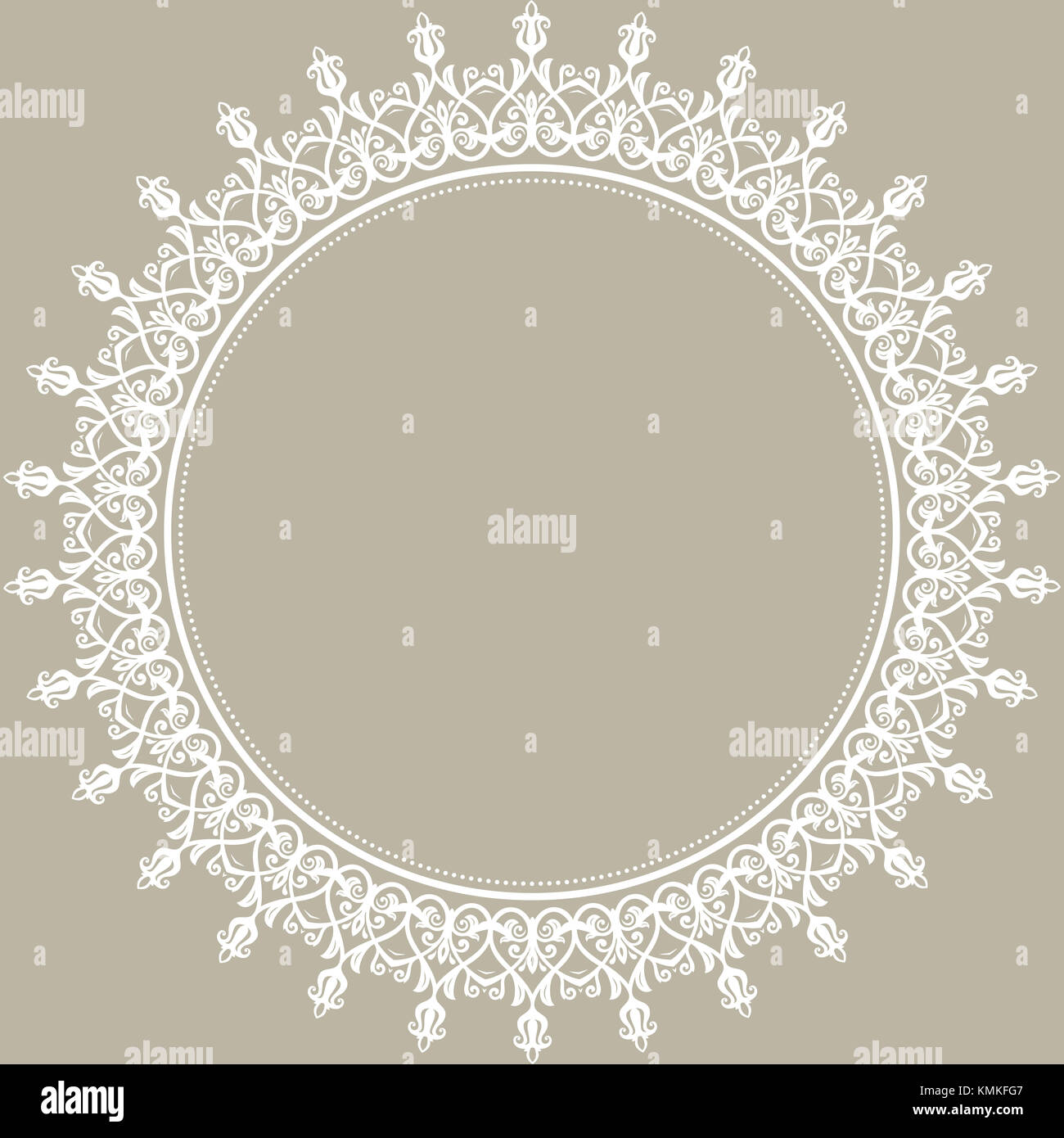 Floral Modern Round Frame Stock Photo - Alamy