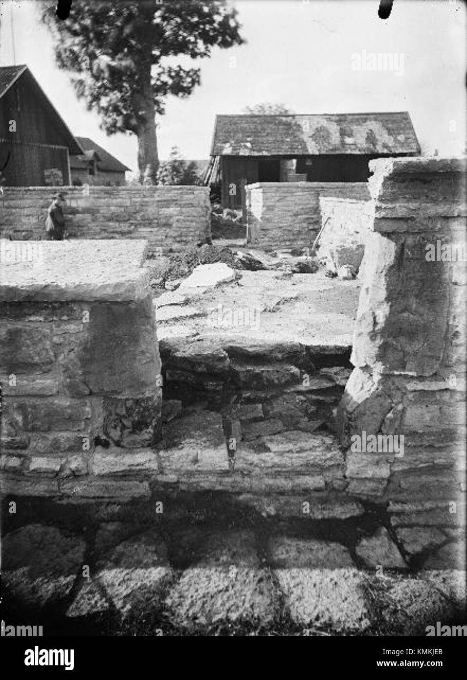 A photograph of the Varnhem Abbey ruins in Sweden, showcasing the ...