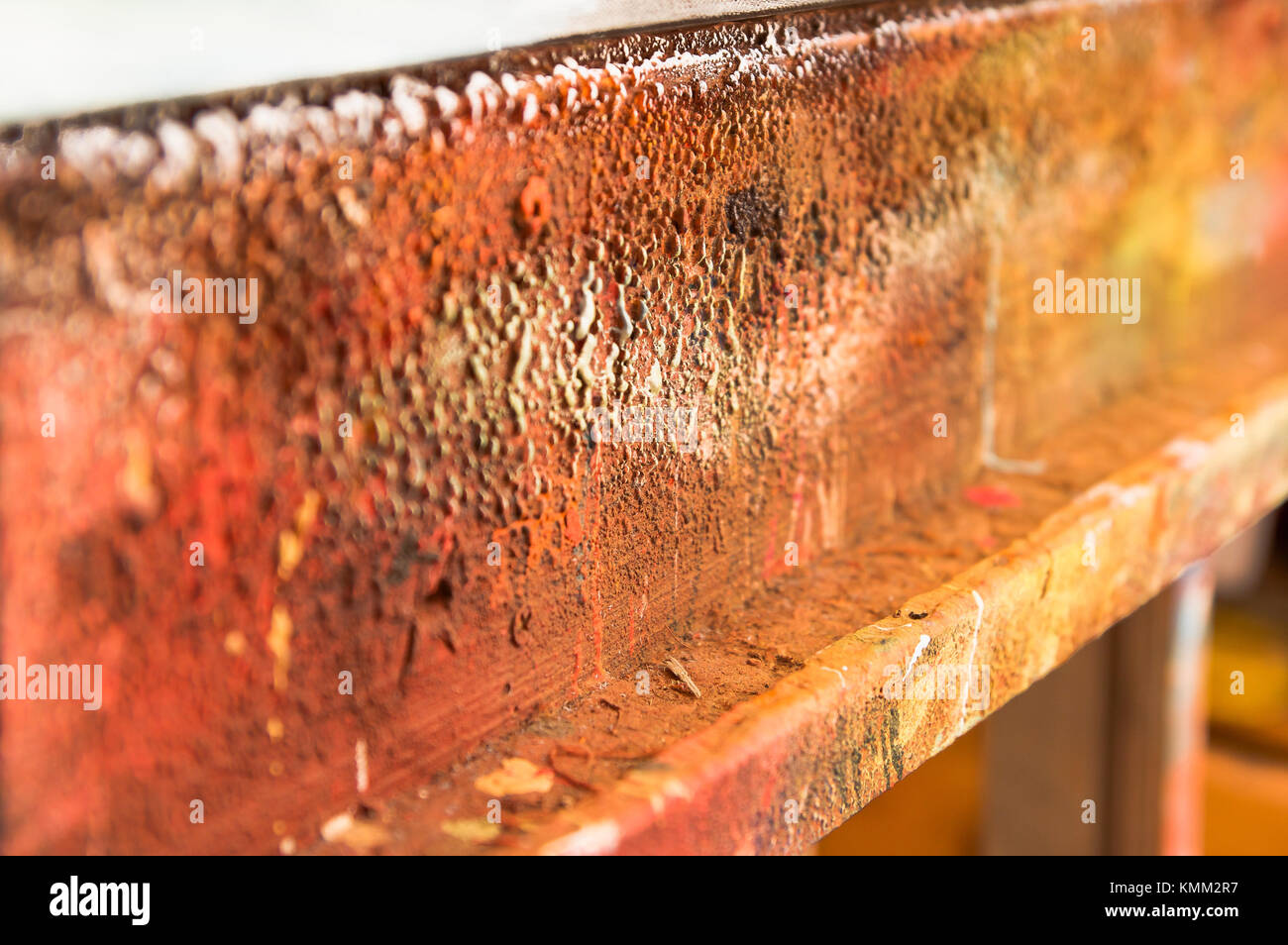 Close up of detail color palette in a studio, in a blurred background ...