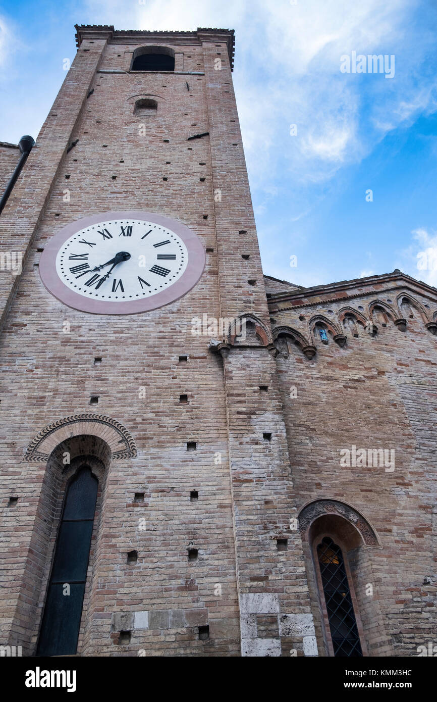 Fermo (Marches, Italy): historic buildings along an old typical street ...