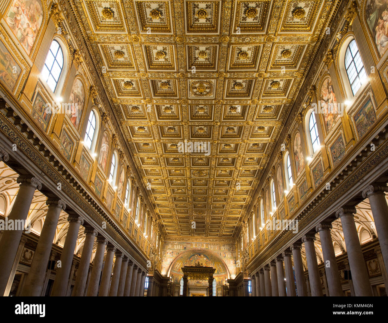 Ceiling of the Basilica di Santa Maria Maggiore, Rome, Italy Stock ...
