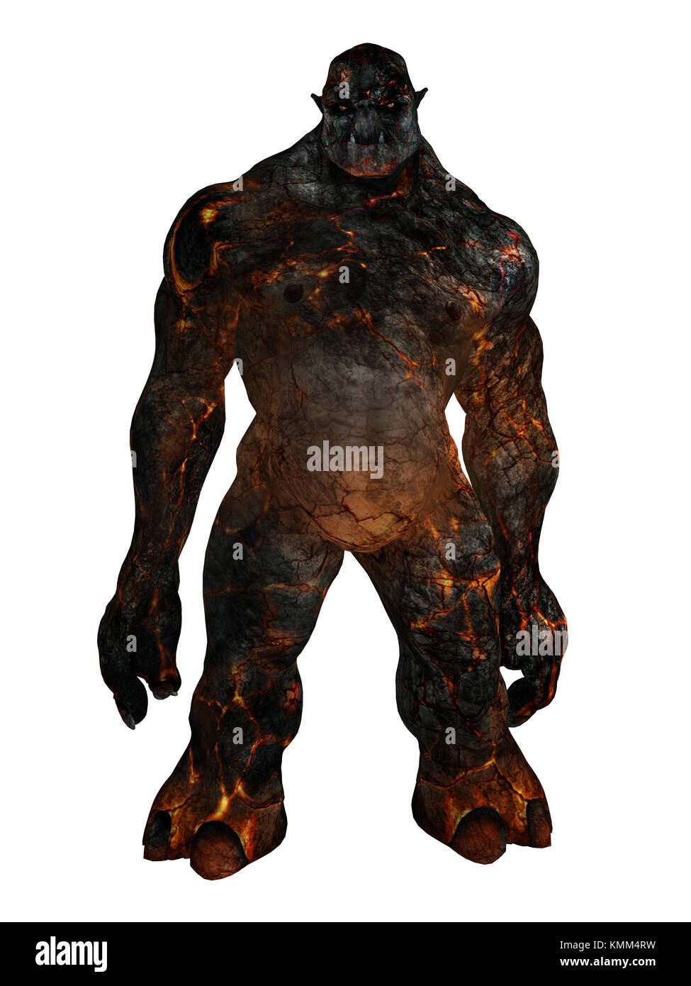 Gold and brown troll standing ready for battle Stock Photo - Alamy