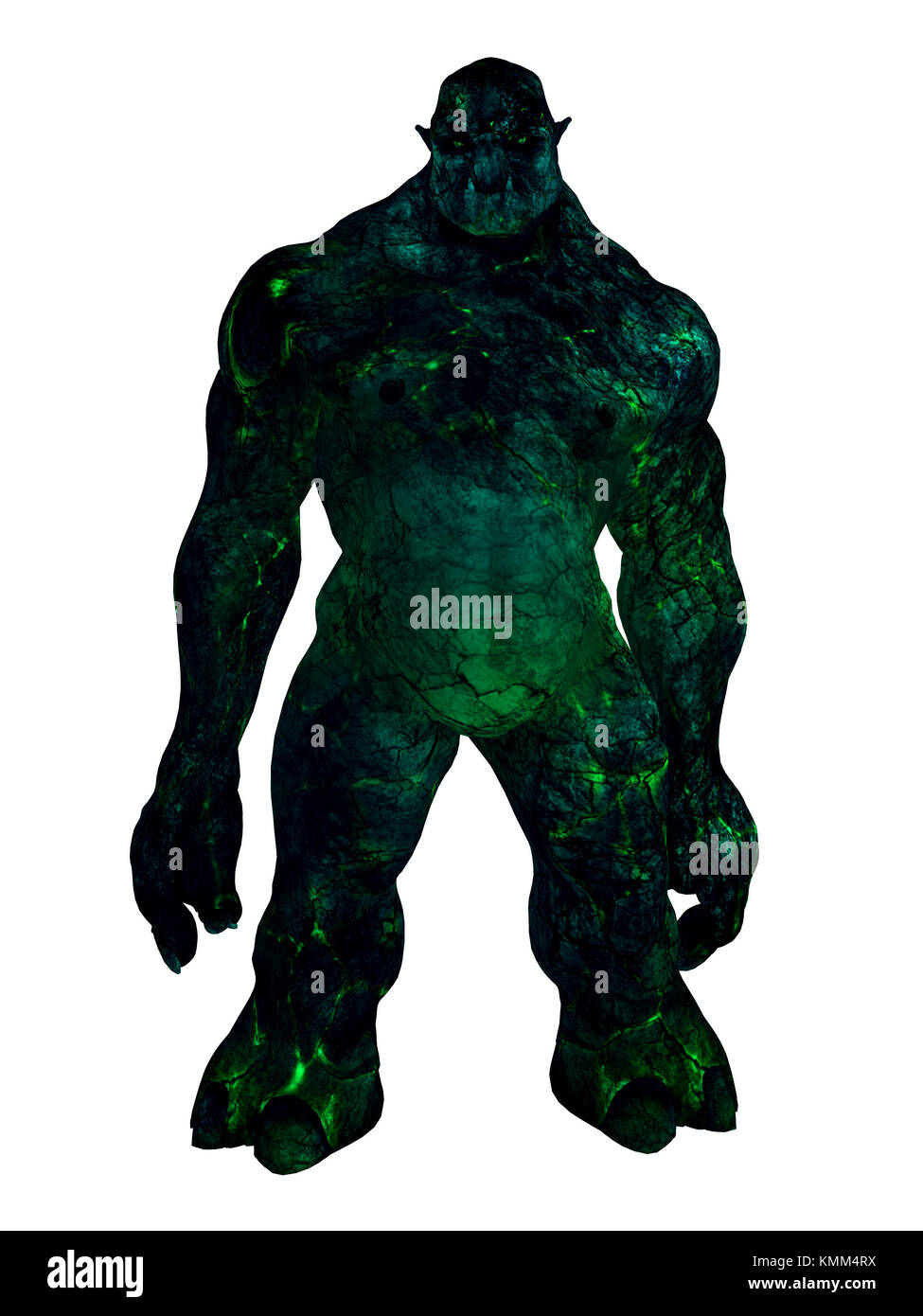 Blue and green troll standing ready for battle Stock Photo - Alamy