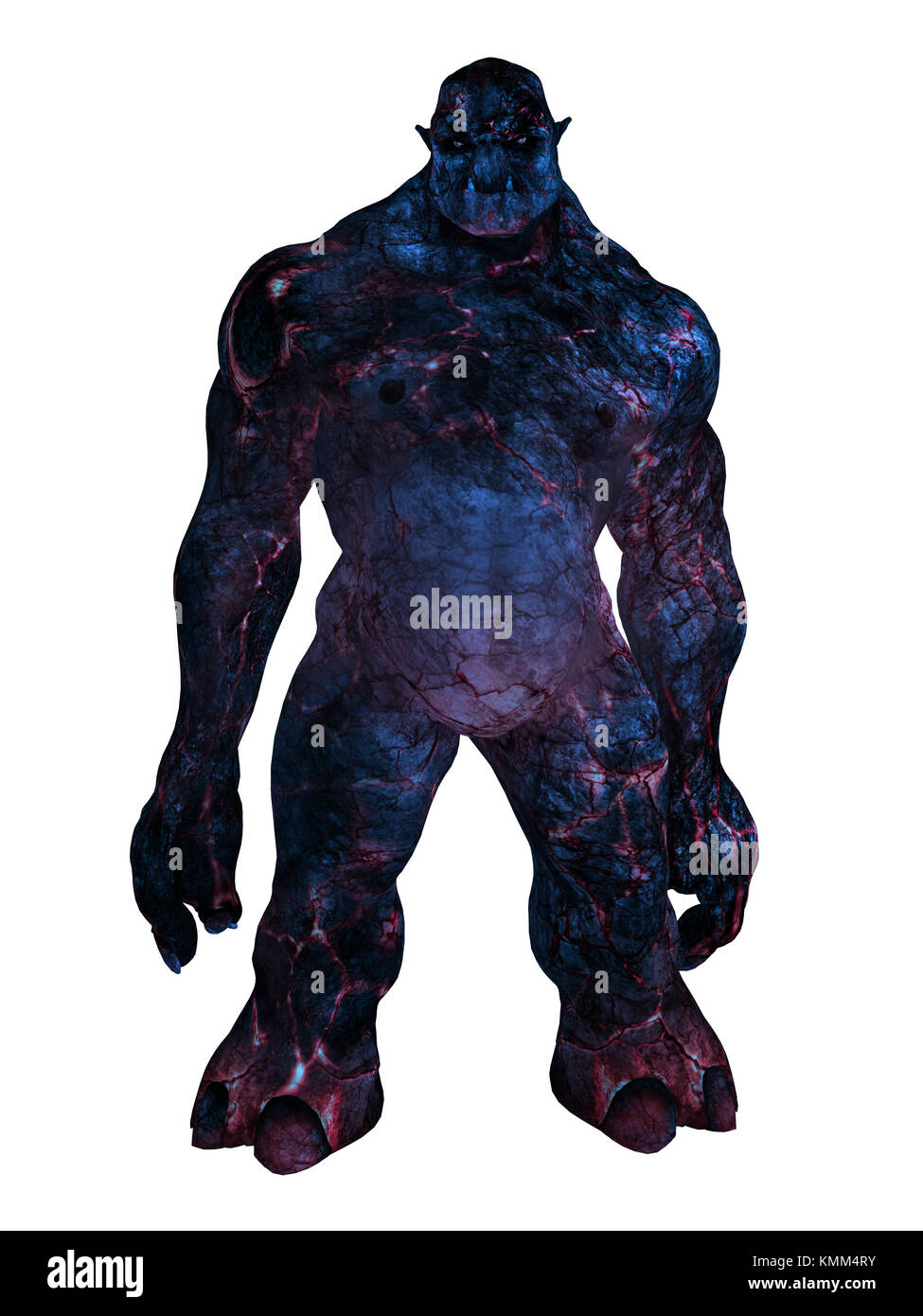 Blue and pink troll standing ready for battle Stock Photo - Alamy