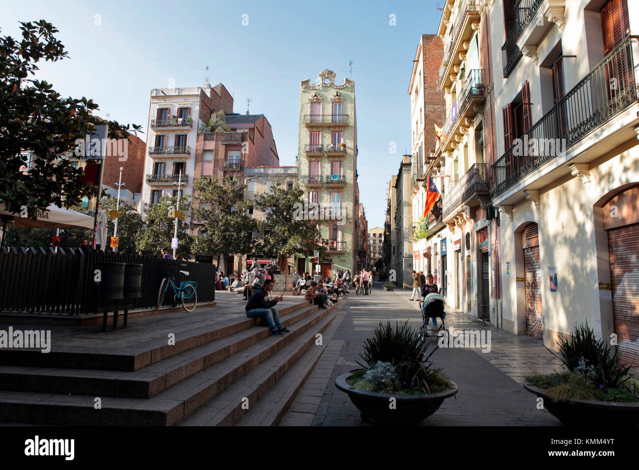 Placa del Sol, Gracia, Barcelona Stock Photo - Alamy