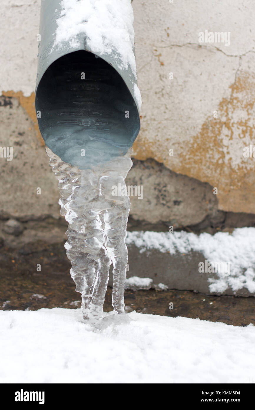 ice in a drainpipe Stock Photo - Alamy
