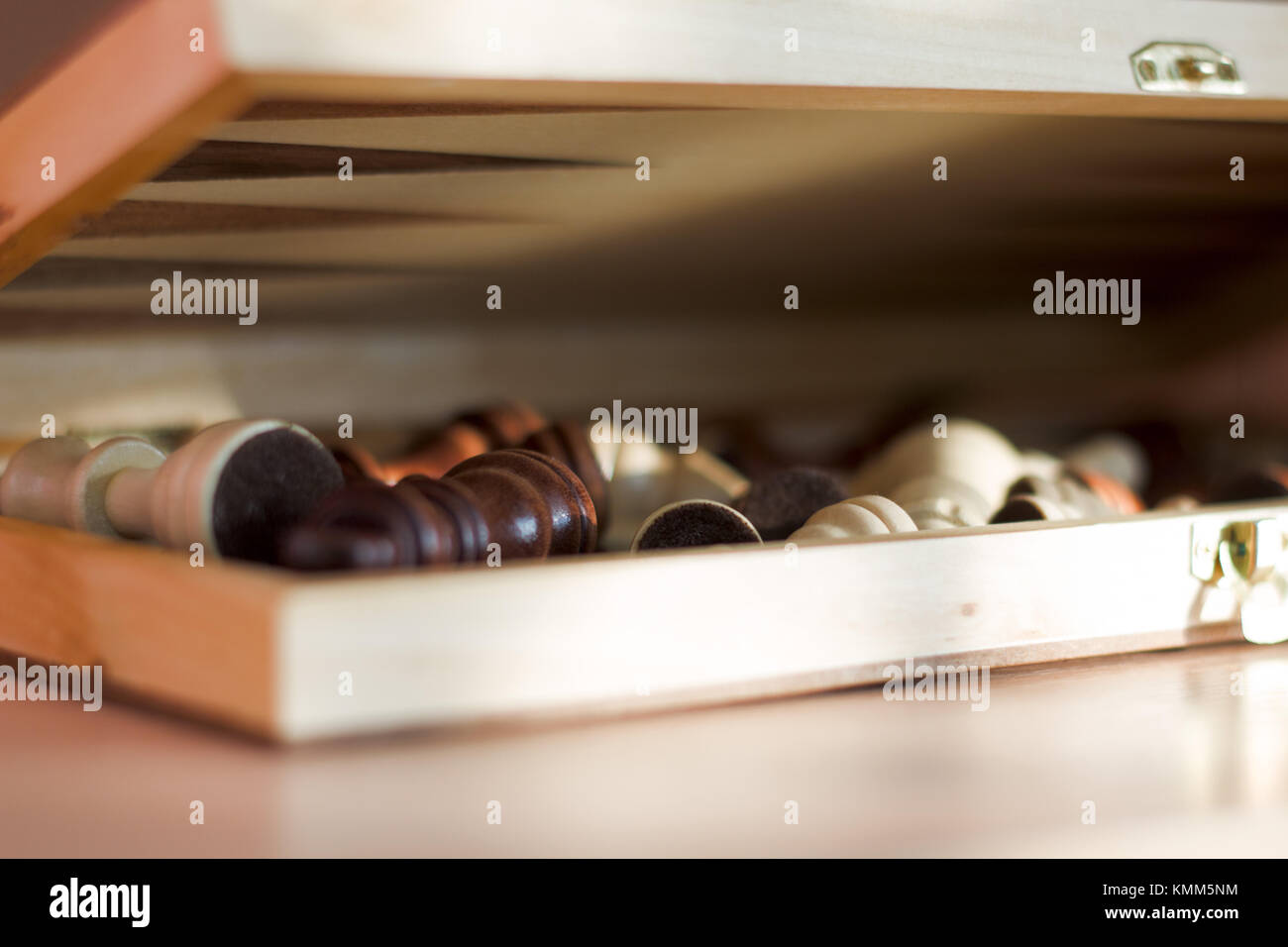 Chess in open chess board Stock Photo - Alamy