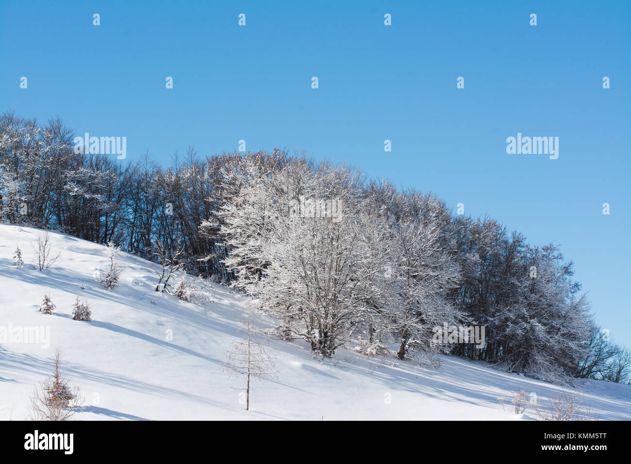 Winter landscape with snow. Campo Felice, Italy Stock Photo - Alamy