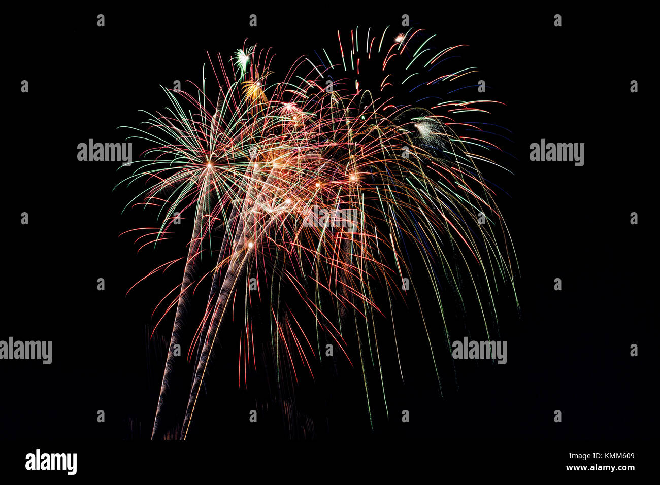 Beautiful fireworks display fills the night time sky Stock Photo - Alamy
