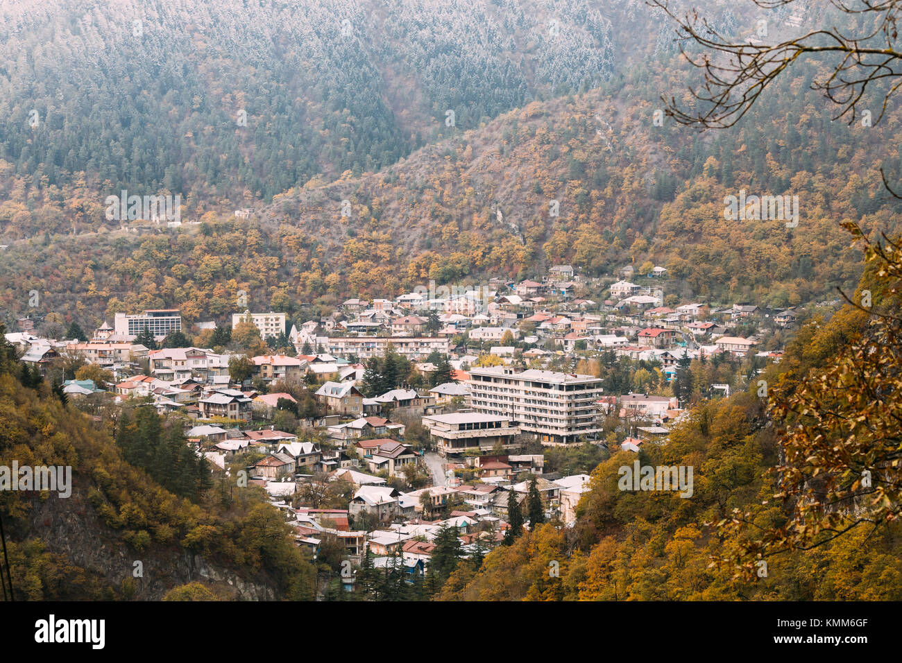 Borjomi, Samtskhe-Javakheti, Georgia - Aerial View Cityscape Of Borjomi ...
