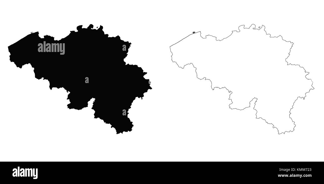 Belgium outline map Stock Vector Image & Art - Alamy