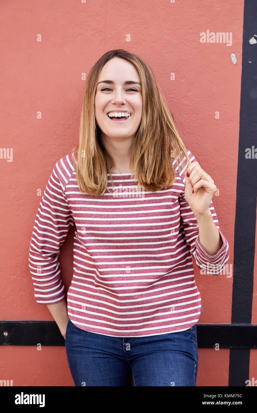 Young girl, Fronton, Place de la Mairie, Guethary, Aquitaine, Pyrenees ...
