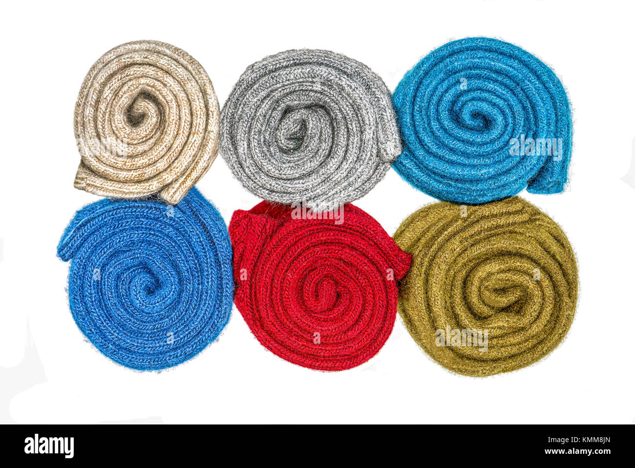 aerial view of winter wool socks over a white background Stock Photo ...