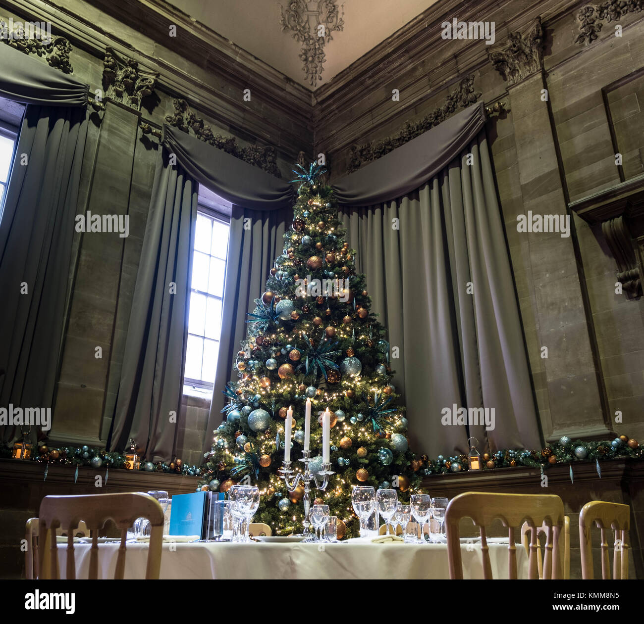 Christmas decorations in an English country house Stock Photo - Alamy