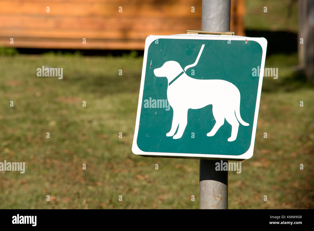 Keep dogs on lead sign, Cazals, France Stock Photo - Alamy