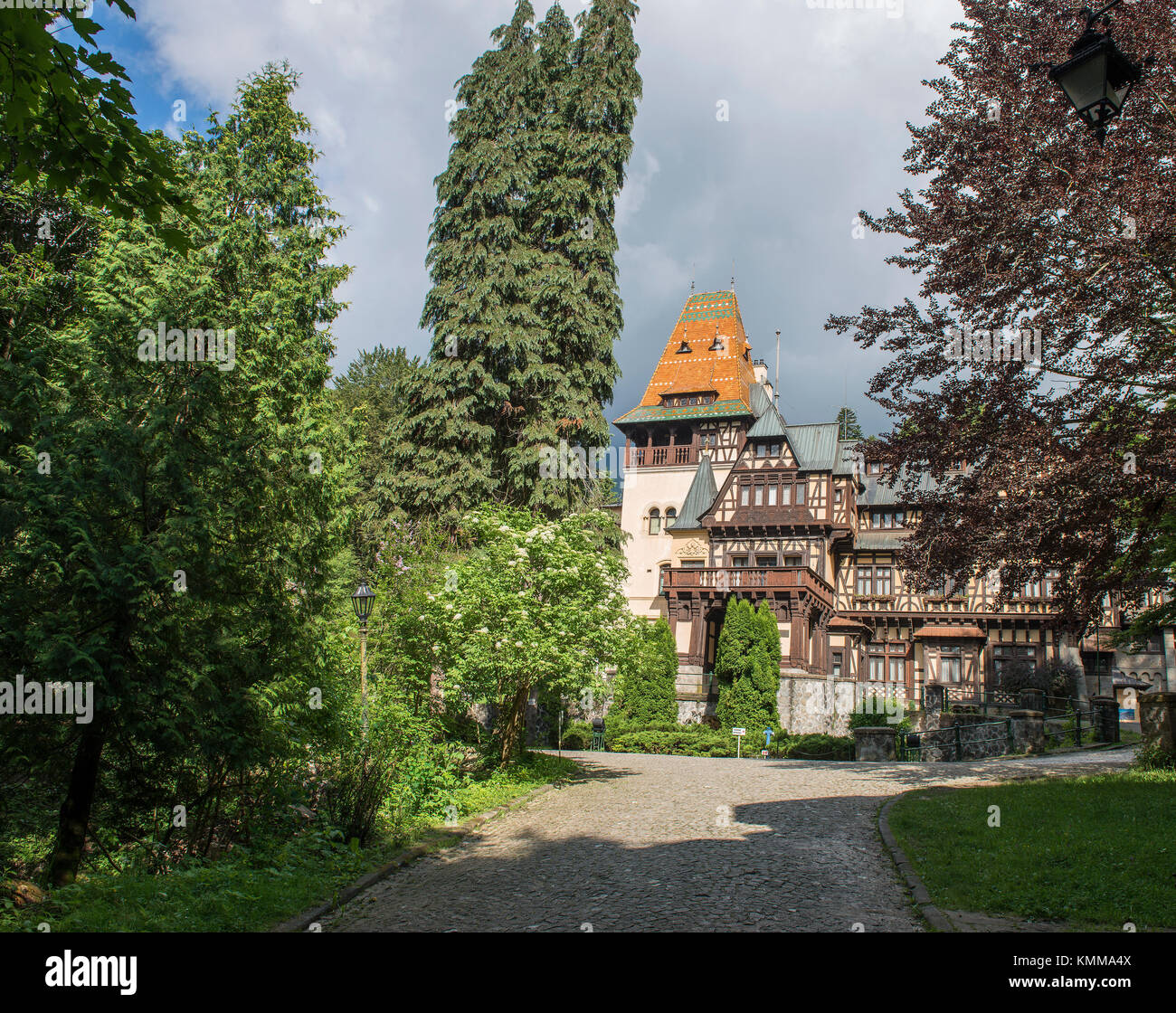 pelesh castle yard Stock Photo - Alamy