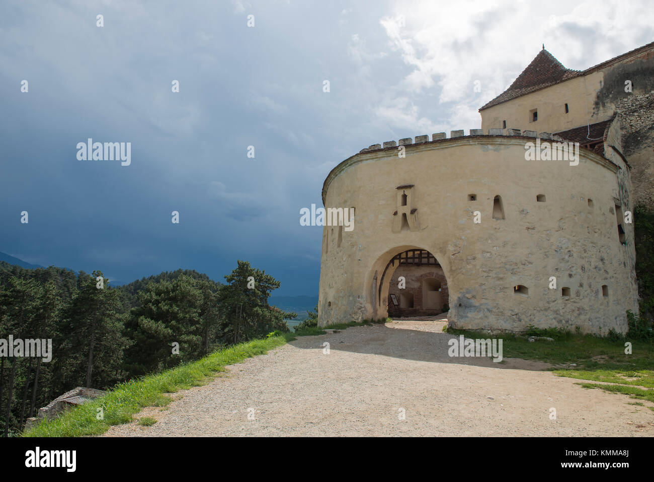 castle entrance in the mountains Stock Photo - Alamy