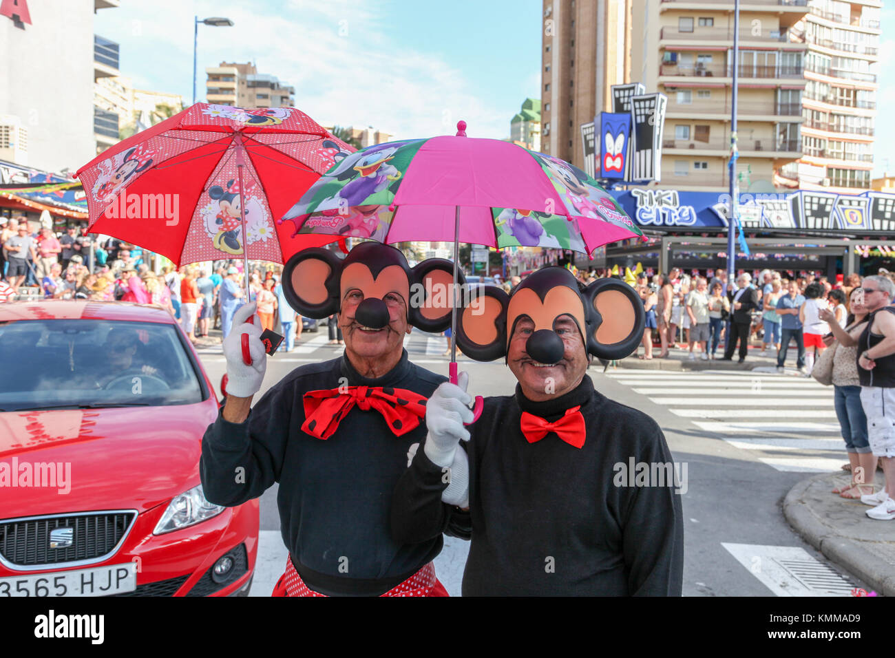 Benidorm new town British fancy dress day people dressed as micky mouse ...