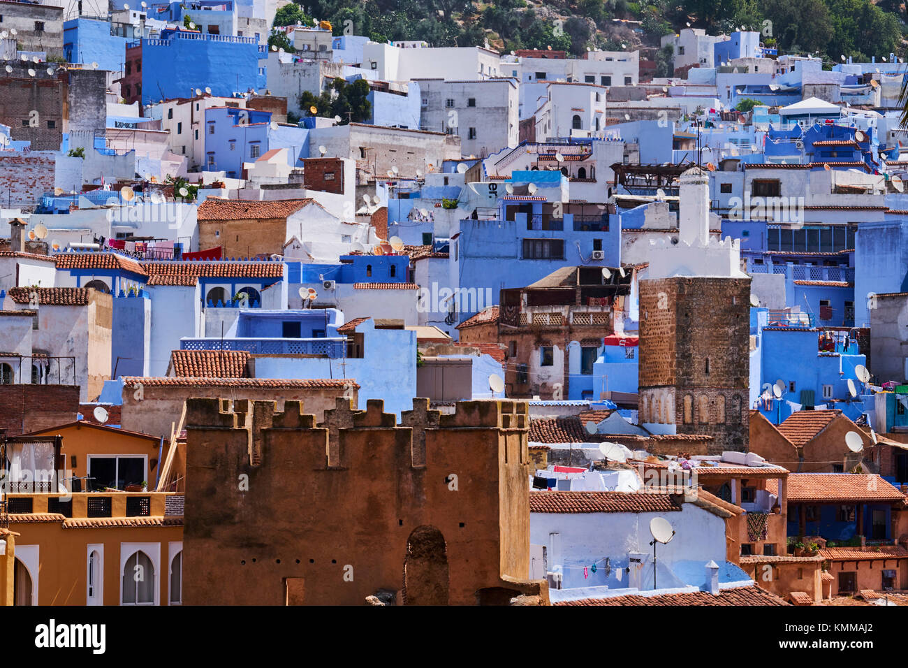 Morocco, Rif area, Chefchaouen (Chaouen) town, the blue city Stock ...