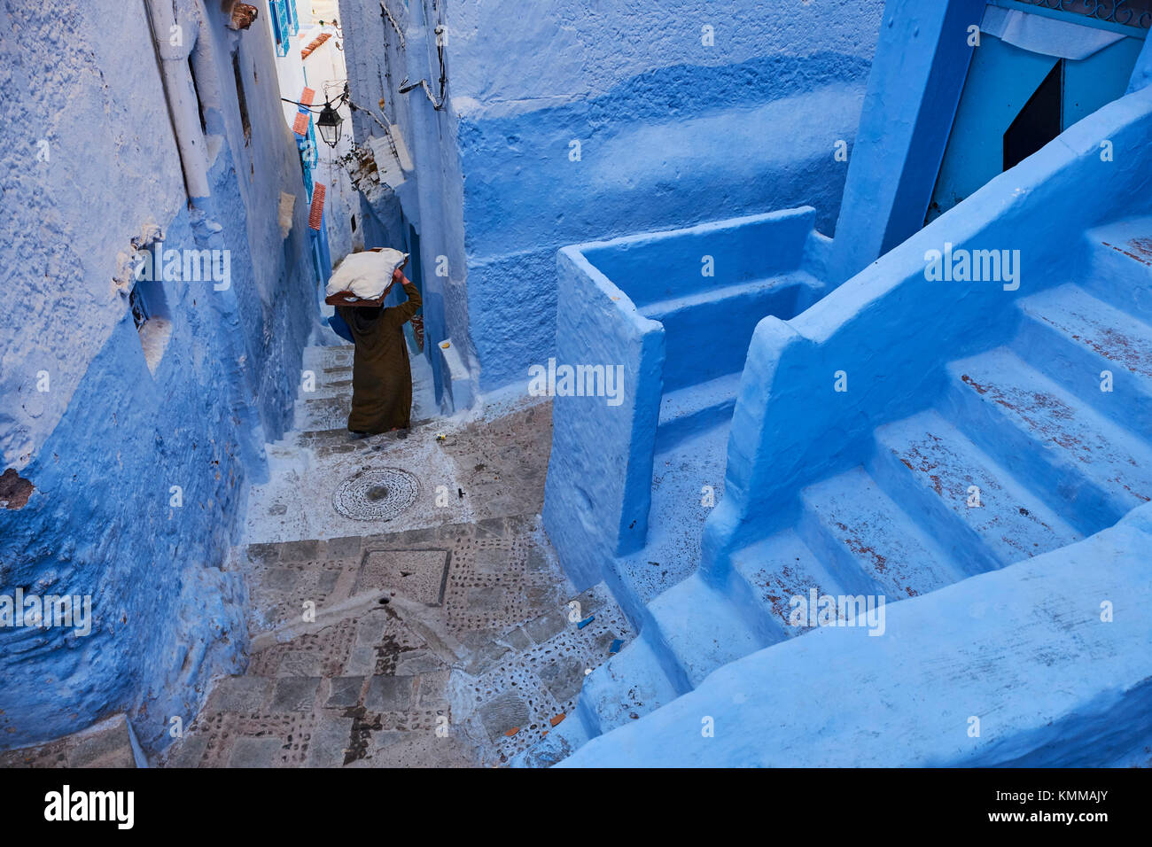 Morocco, Rif area, Chefchaouen (Chaouen) town, the blue city Stock ...
