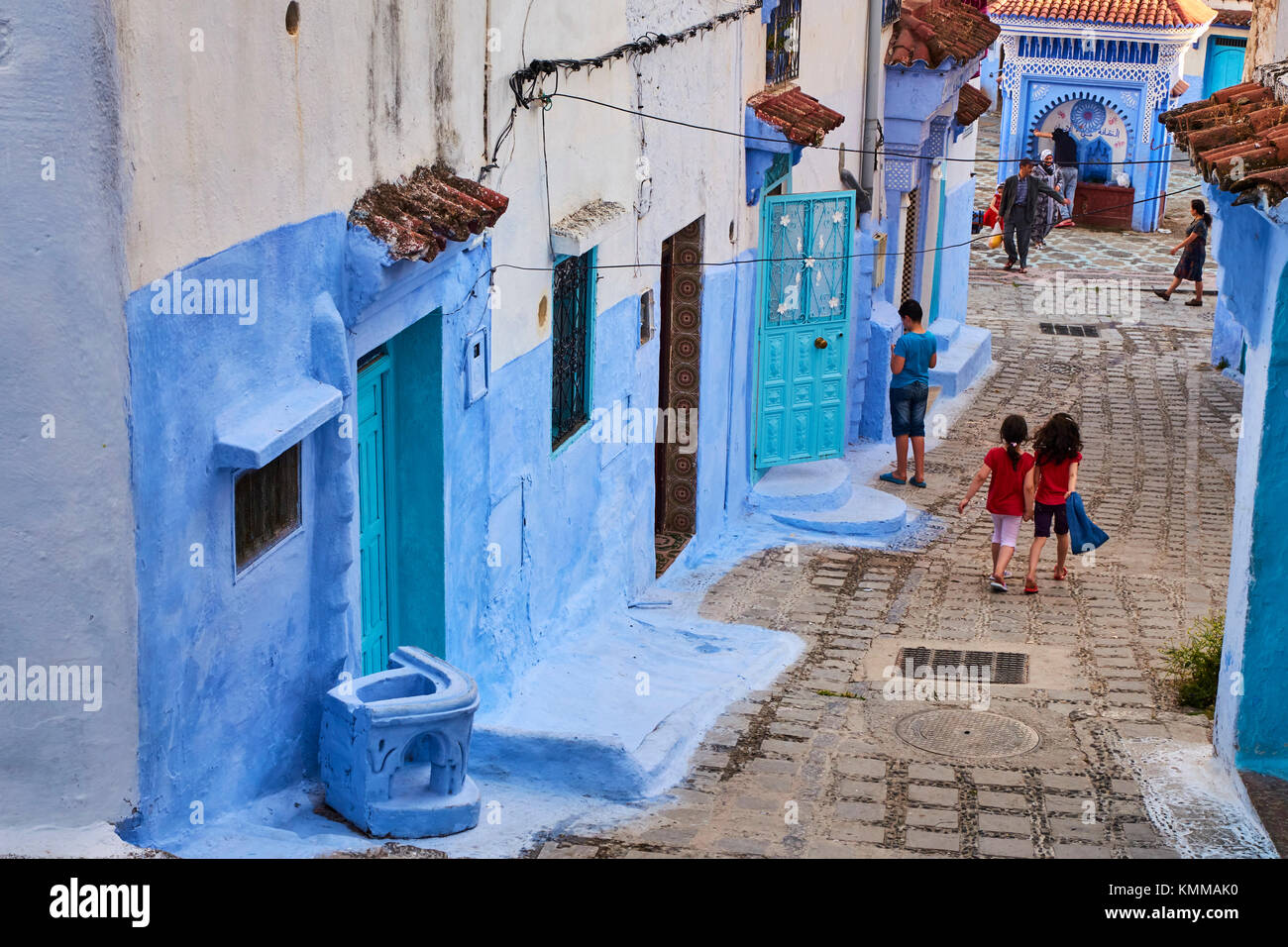 Morocco, Rif area, Chefchaouen (Chaouen) town, the blue city Stock ...