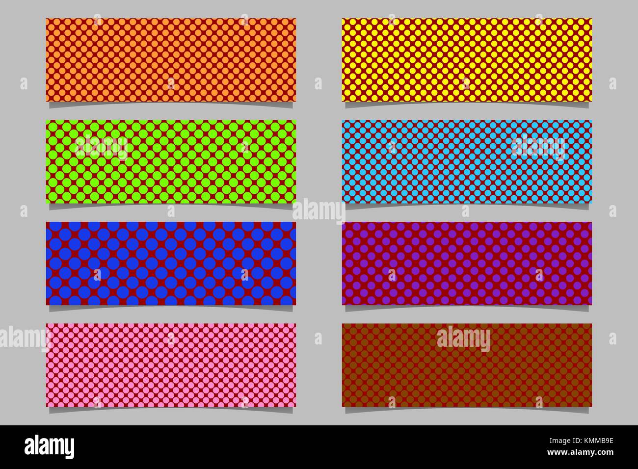 Polka dot pattern horizontal banner background template set - vector ...